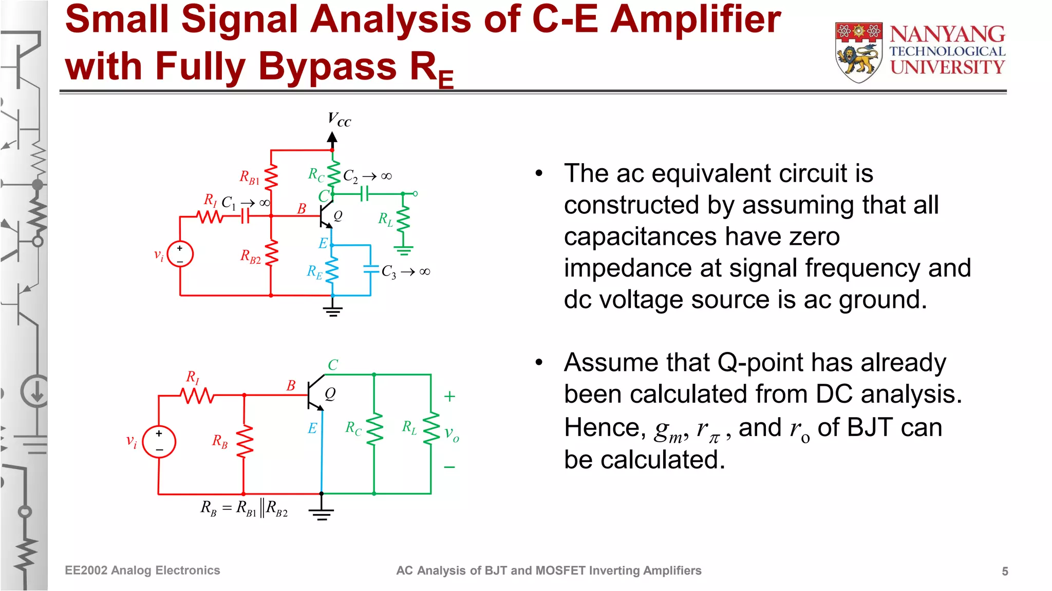 Ac analysis of bjt and mosfet inverting amplifiers | PDF