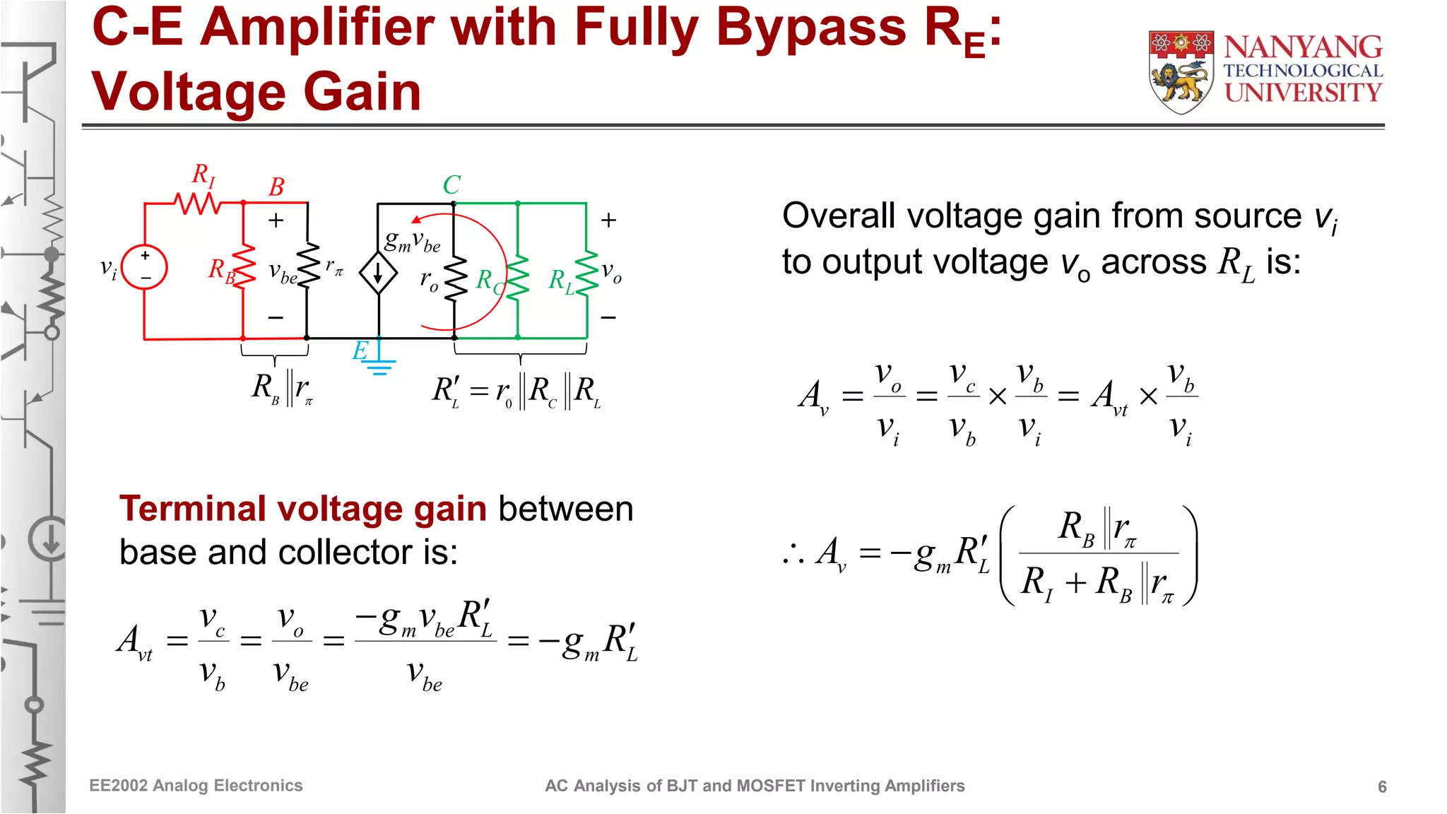 Ac analysis of bjt and mosfet inverting amplifiers | PDF
