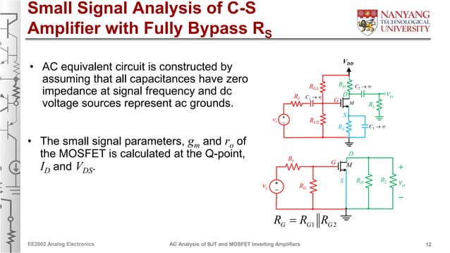 Ac analysis of bjt and mosfet inverting amplifiers | PDF