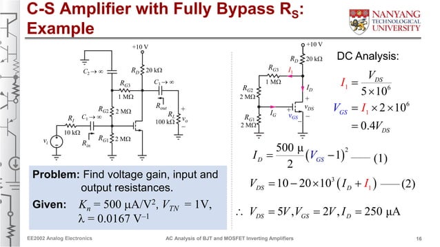 Ac analysis of bjt and mosfet inverting amplifiers | PDF