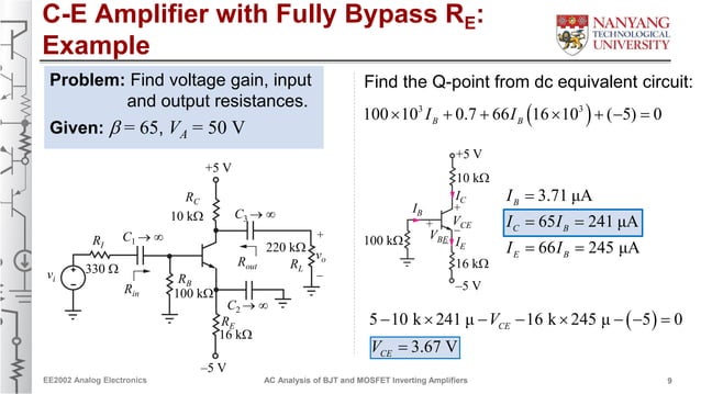 Ac analysis of bjt and mosfet inverting amplifiers | PDF