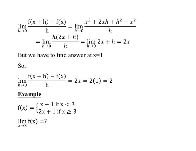 Applied Calculus Limits Of Function