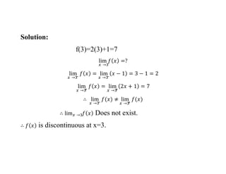 Applied Calculus: Continuity and Discontinuity of Function | PDF