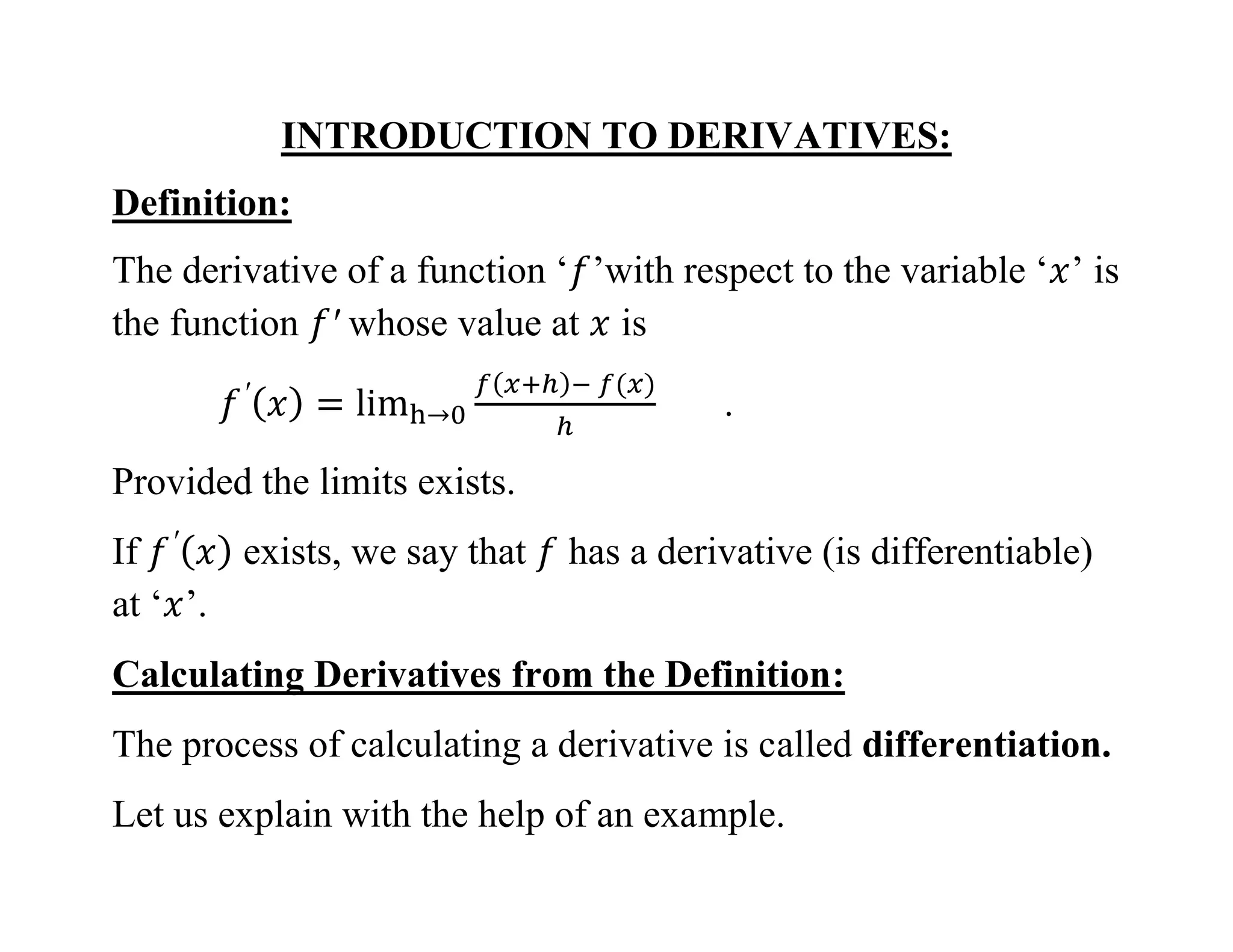 Applied Calculus: An Introduction to Derivatives | PDF