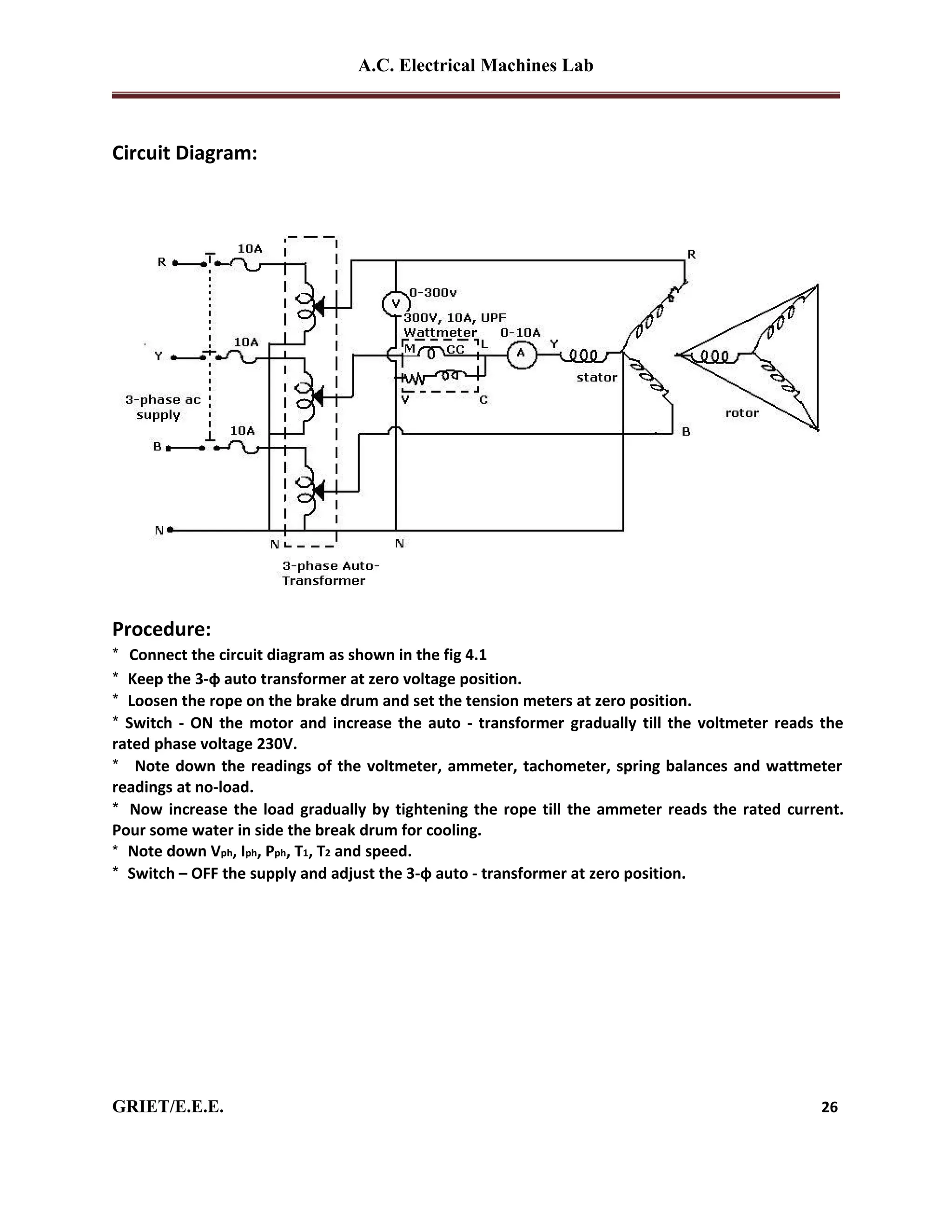 Ac machines-lab-manual | DOC