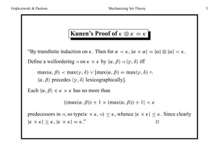 Mechanizing set theory: cardinal arithmetic and the axiom of choice | PPT