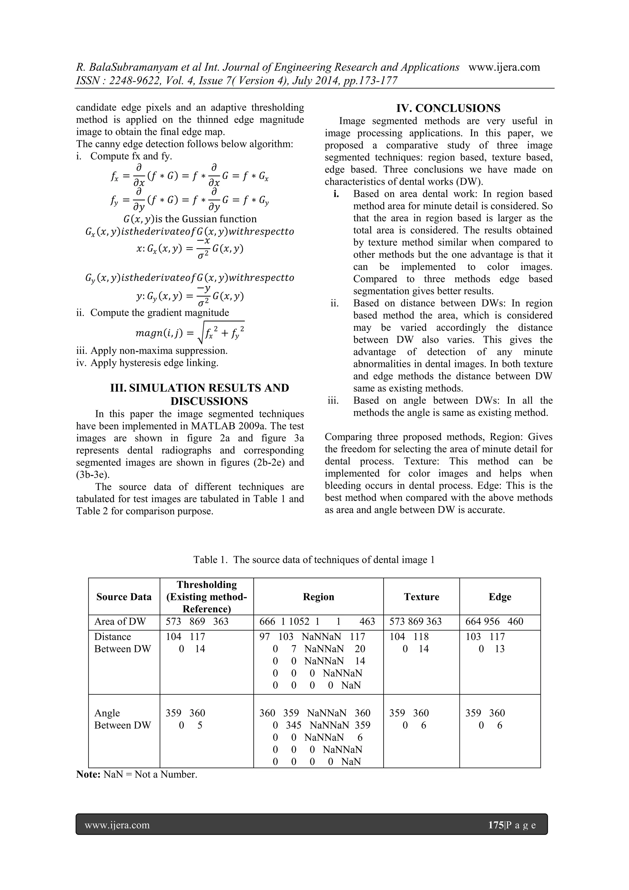 Different Image Segmentation Techniques for Dental Image Extraction | PDF