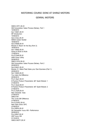 GM COURSE | PDF