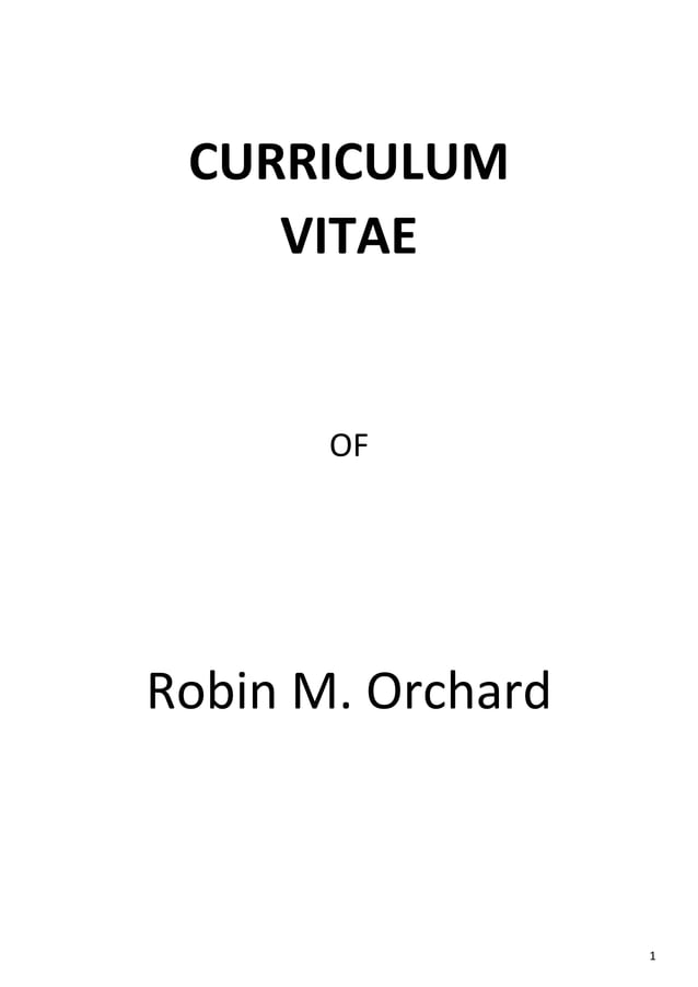 Robin_Orchard_CV-2016 | PDF | Business | Business and Finance