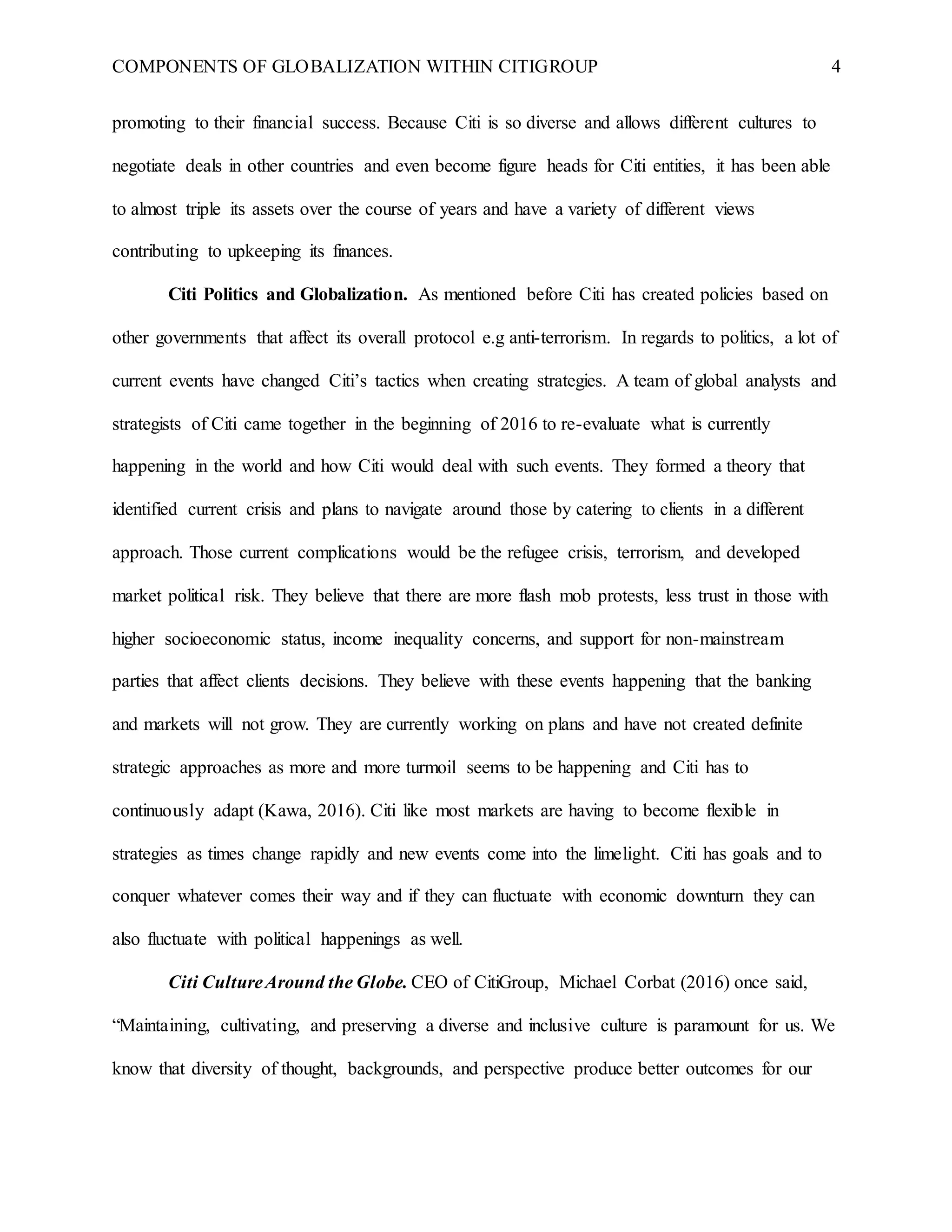 Williams Globalization Paper | PDF