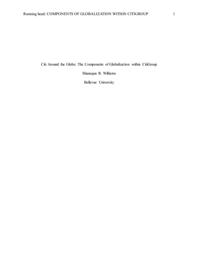 Williams Globalization Paper | PDF