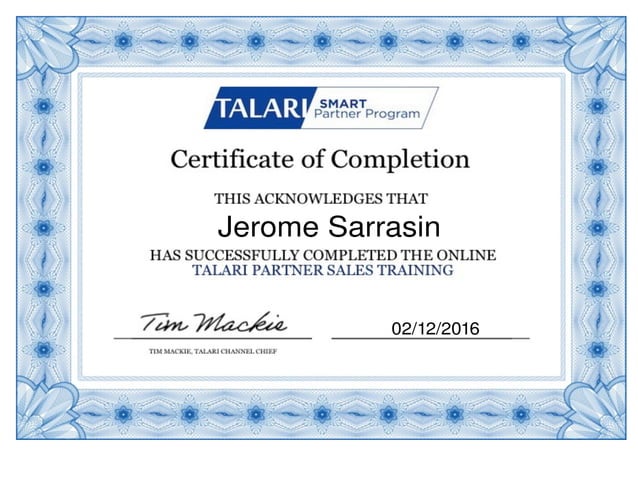 Talari certificate | PDF