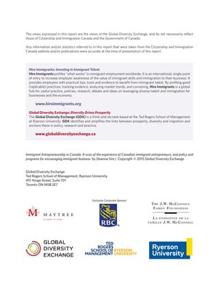 Immigrant Entrepreneurship in Canada | PDF