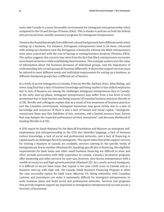 Immigrant Entrepreneurship in Canada | PDF