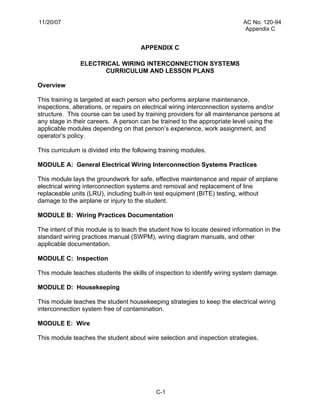 FAA AC 120 94 advisory circular EWIS | PDF