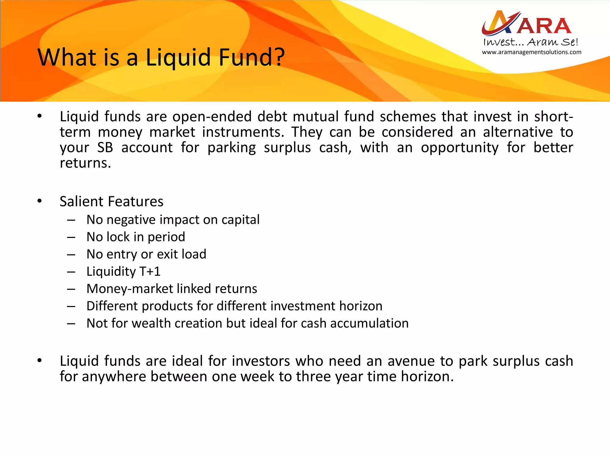 Ara_Liquid Mutual Fund | PPT