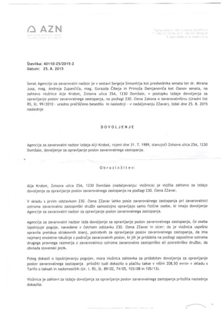 DOVOLJENJE AZN Alja | PDF