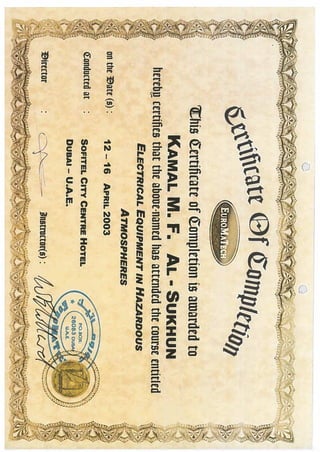 kamal first part cert | PDF