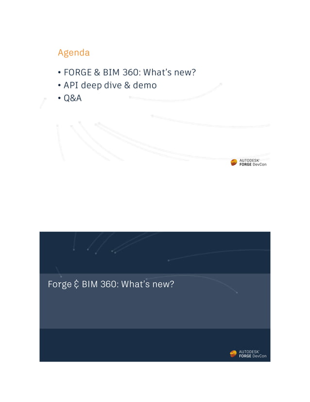 Forge - DevCon 2016: Integrate & extend your construction ecosystem with BIM360 API & Forge ...