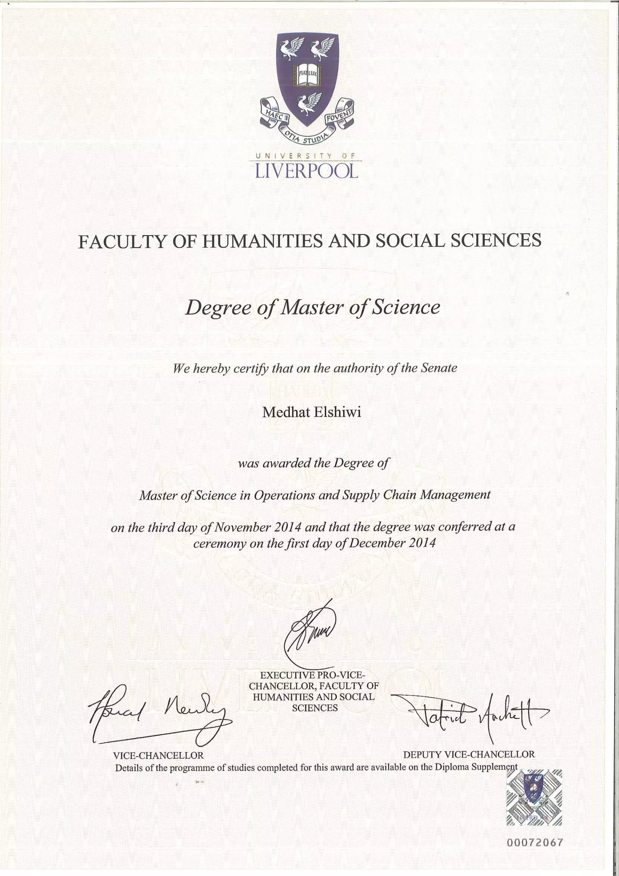 Master certificate | PDF