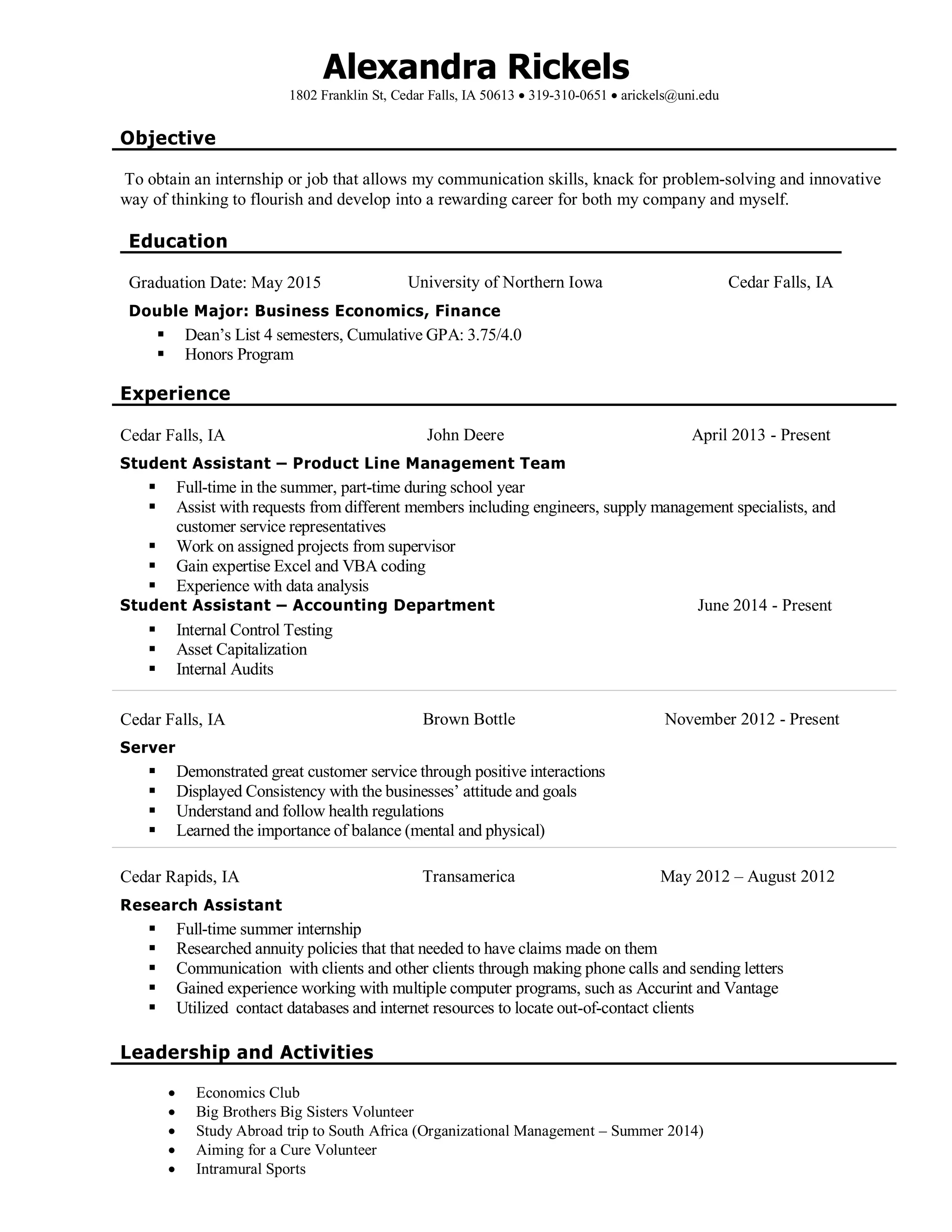 Alexandra Rickels.resume (1) (1) | PDF