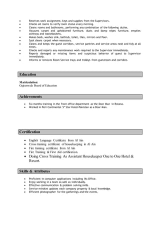 Faisal_CV new1 | DOCX | Hospitality Industry | Industries