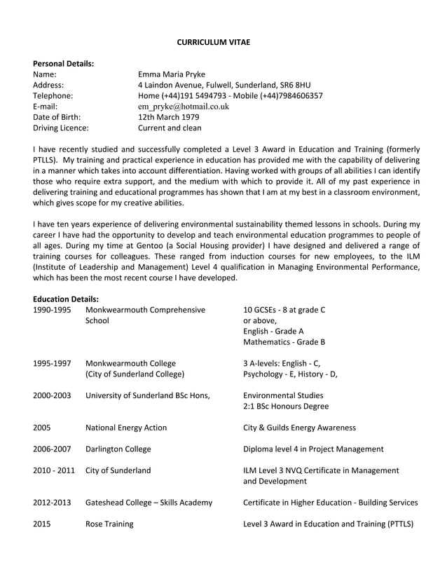 Emma Pryke - CV 2 | DOC