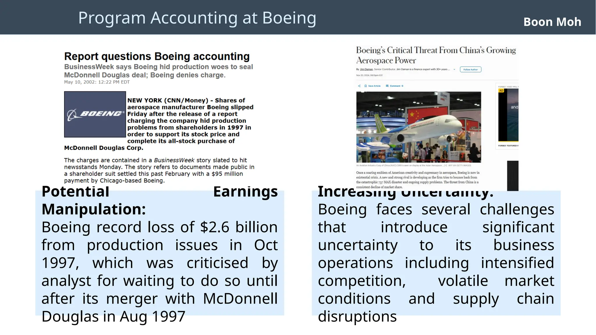 AC3103 Grp 7 Boeing Case Study class presentation | PPT