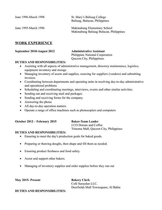 ida resume | DOC