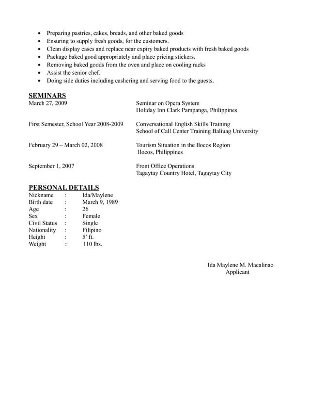 ida resume | DOC