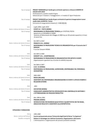 CV_CRISTINA GENTILI 21_04_2016 | PDF | Business | Business and Finance