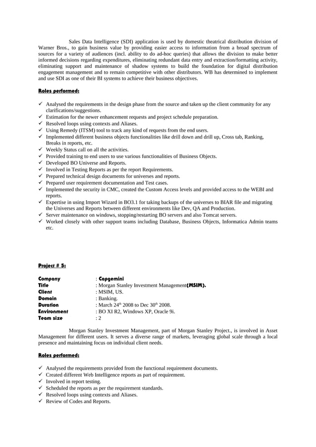 Venugopal - BO Resume | PDF