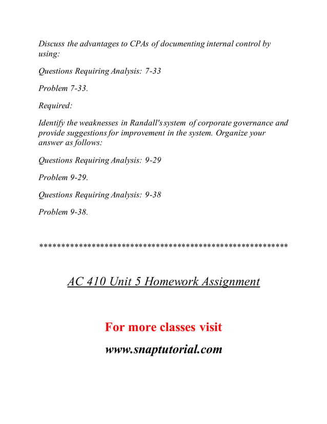 Ac 410 Enthusiastic Study/snaptutorial.com