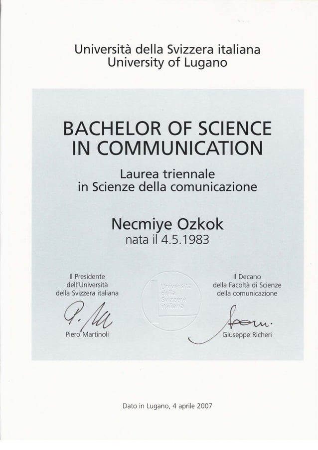 Bachelor Certificate | PDF