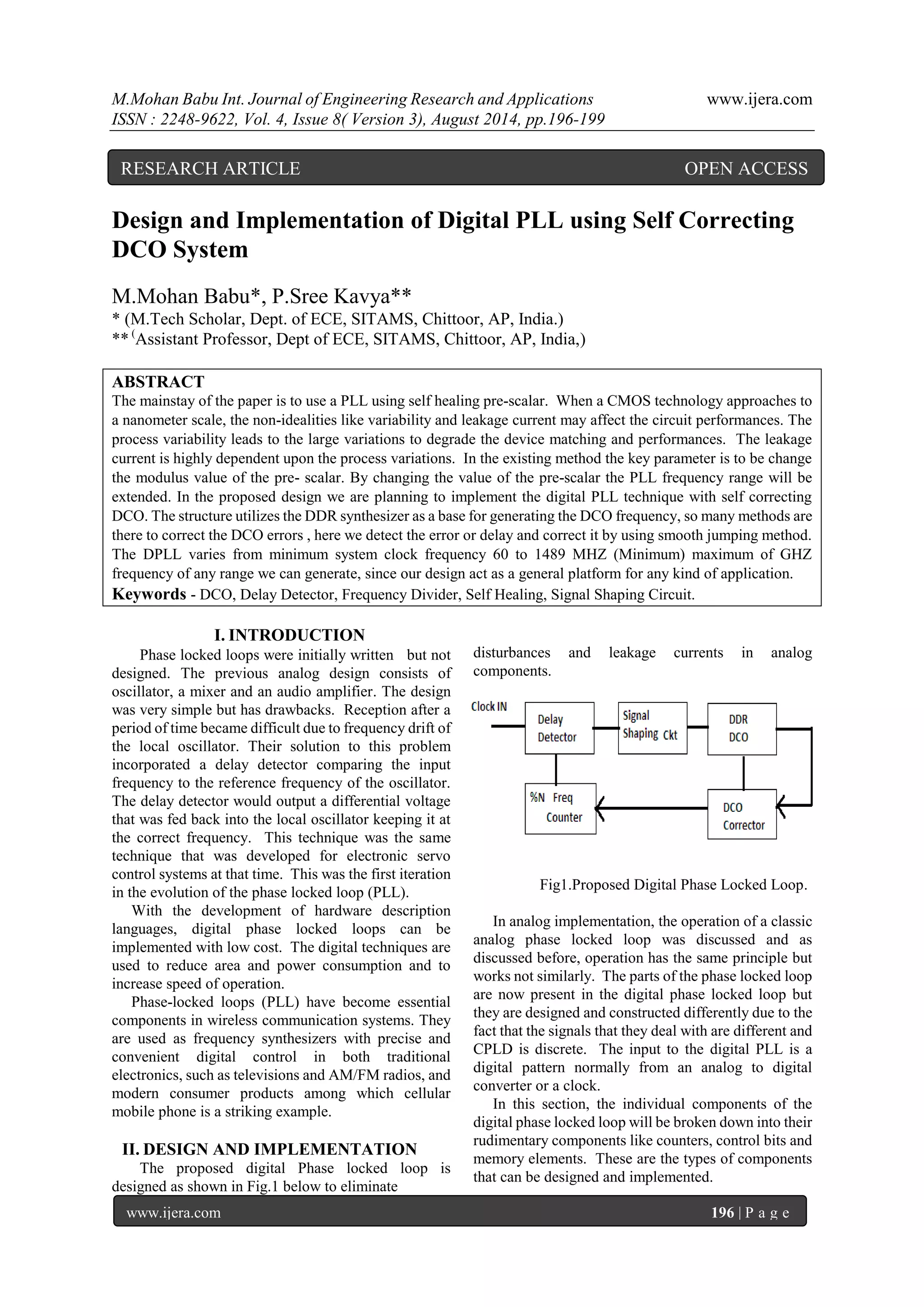 Design and Implementation of Digital PLL using Self Correcting DCO ...