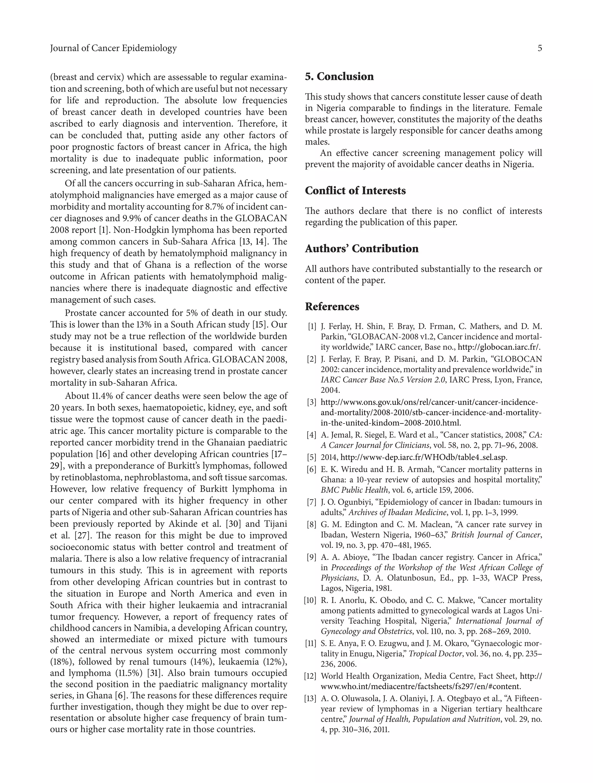 CANCER MORTALITY PUBLISHED | PDF