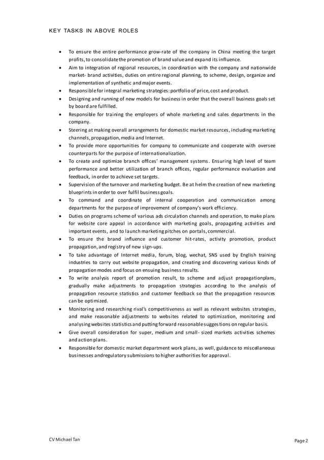 MIchael - CV Jul 2016 | PDF