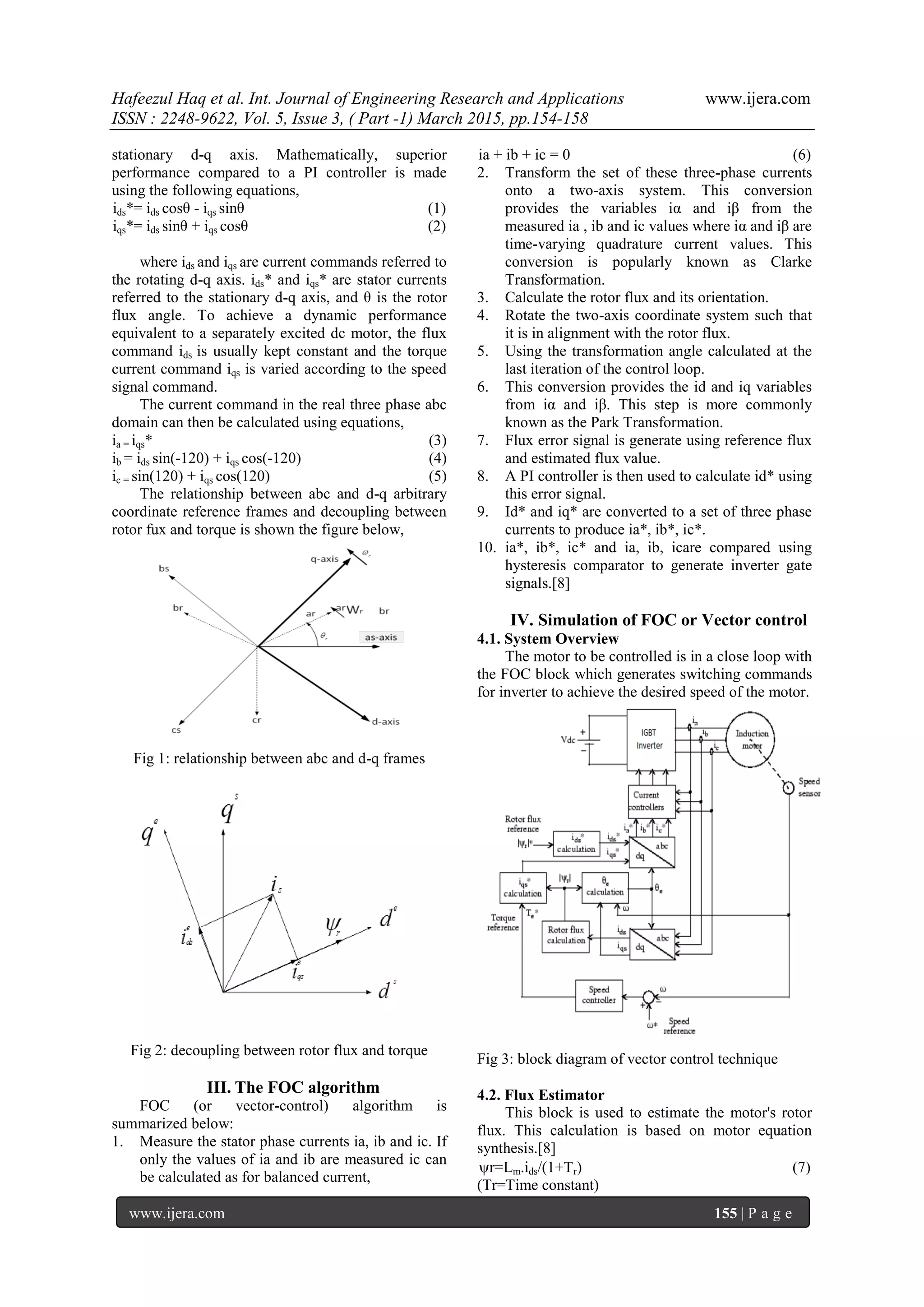Speed Control of Induction Motor using FOC Method | PDF