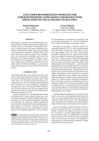 (2016) Hennequin and Rigaud - Long-Term Reverberation Modeling for Under-Determined Audio Source ...