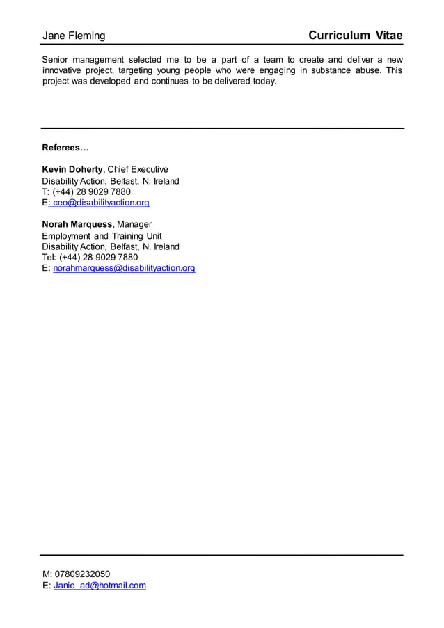 Jane CV Learning Support Coordinator | DOCX