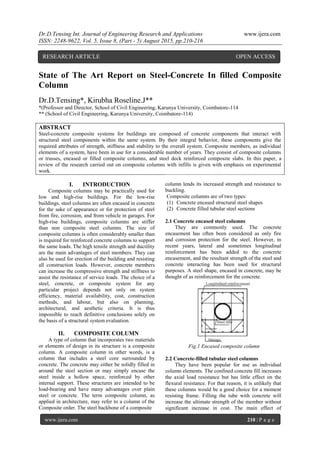 State of The Art Report on Steel-Concrete In filled Composite Column | PDF