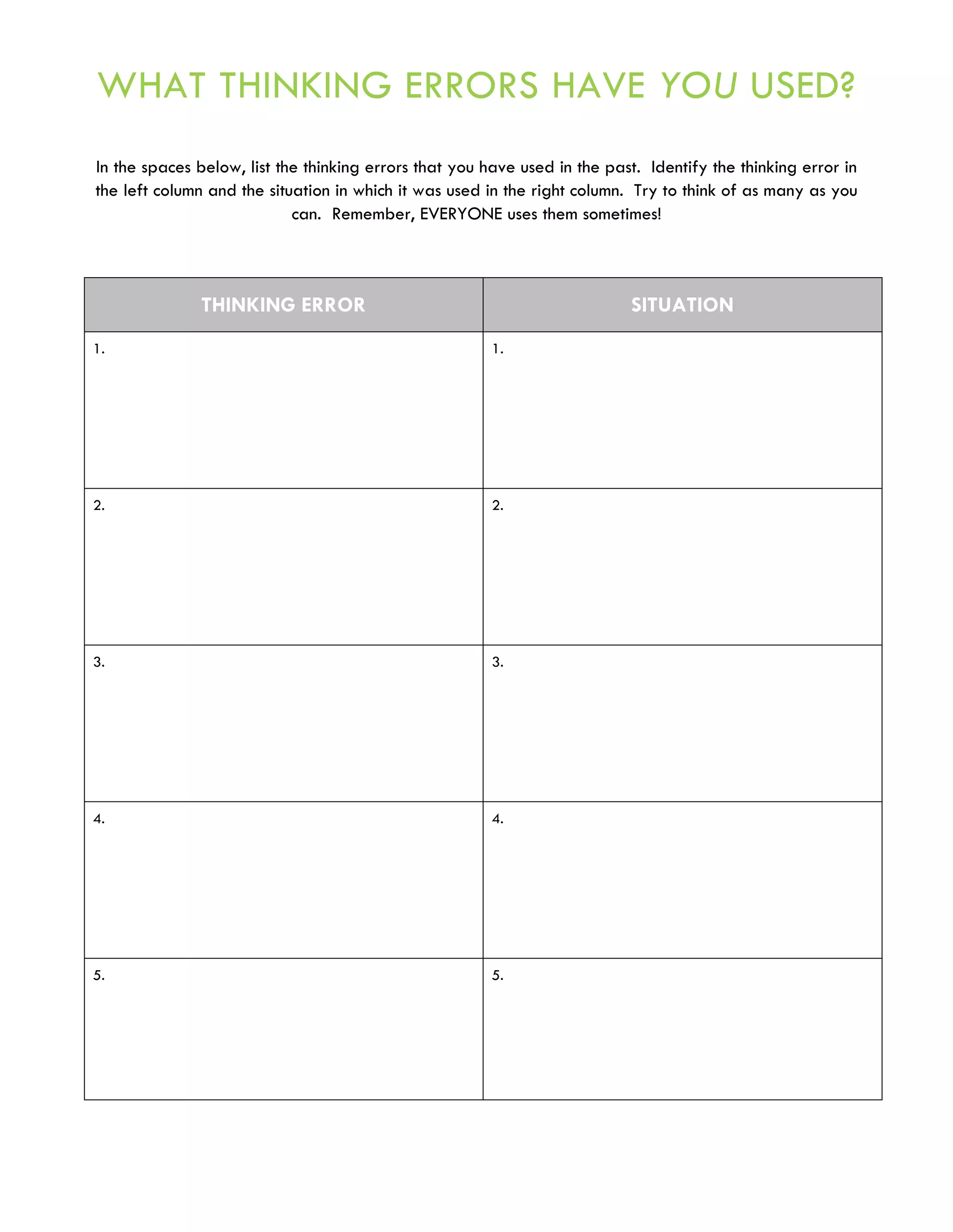 Anger Management Group Therapy: Handouts and Worksheets | PDF