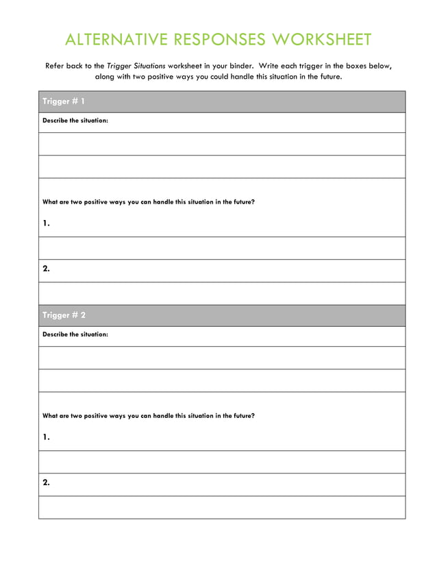 Anger Management Group Therapy: Handouts and Worksheets | PDF