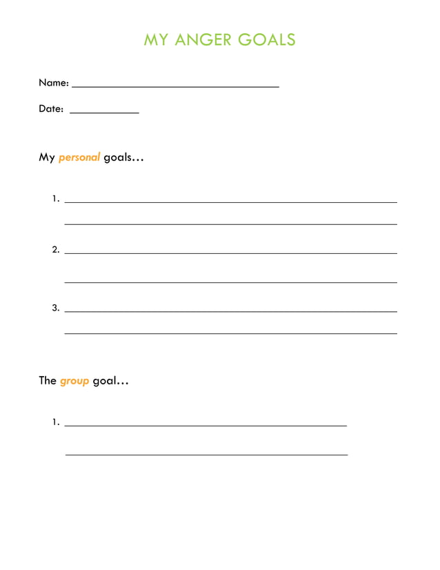 Anger Management Group Therapy: Handouts and Worksheets | PDF