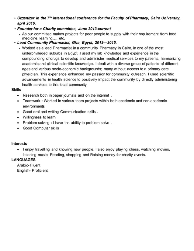 noha cv | DOCX | College Education | Education
