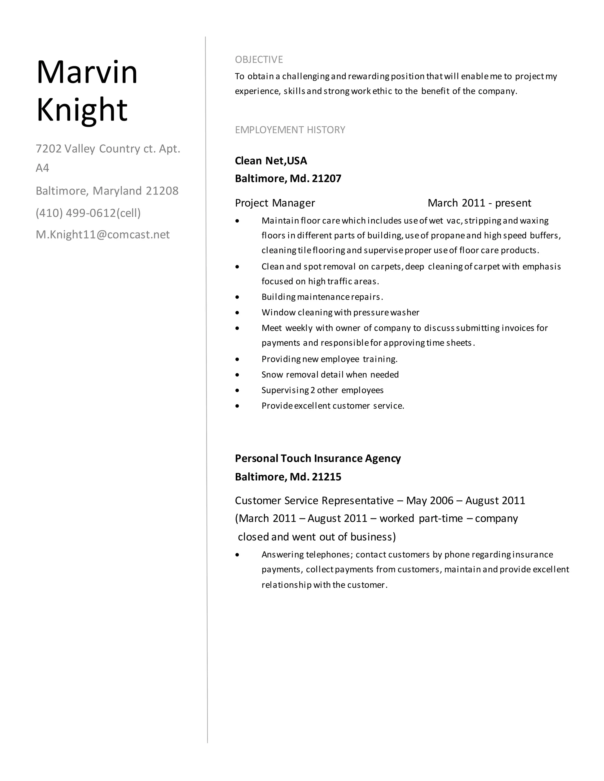 Marvin's Resume | DOCX