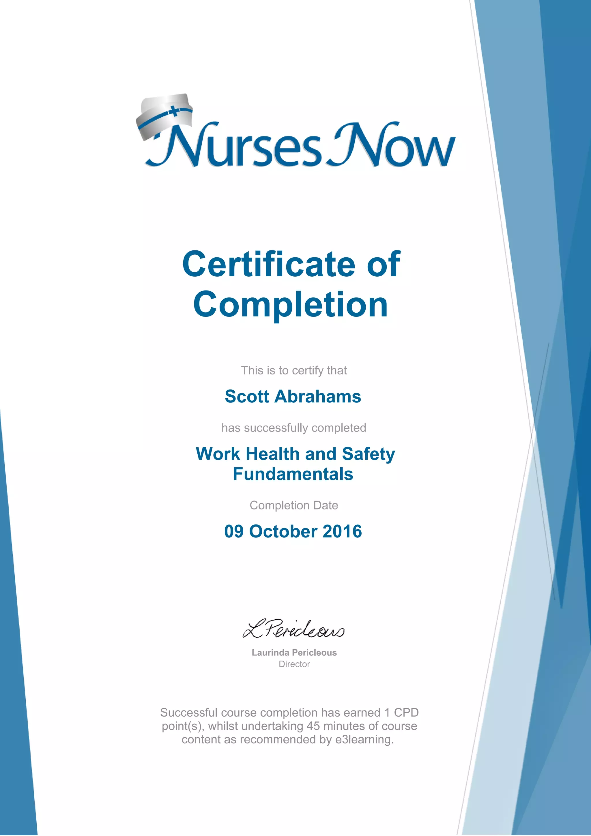 Work Health and Safety Fundamentals certificate | PDF