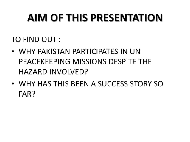 Pak peacekeeping | PPT