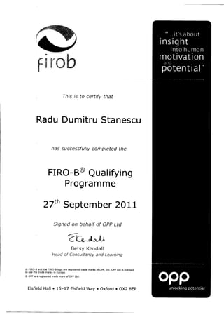 Diploma - FIRO-B | PDF