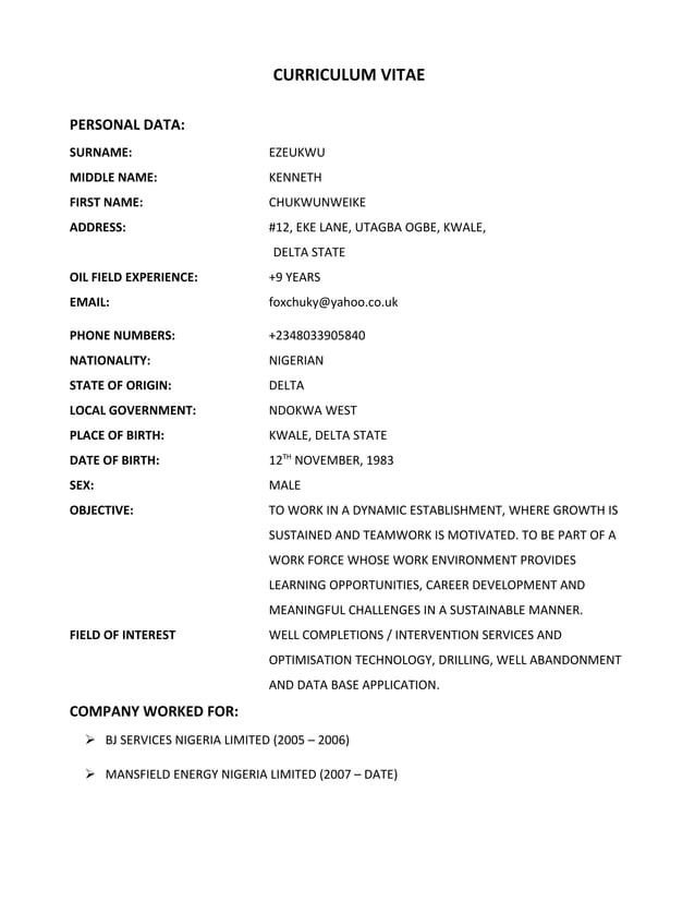 Kenneth Ezeukwu CV-3(2) Updated | DOC
